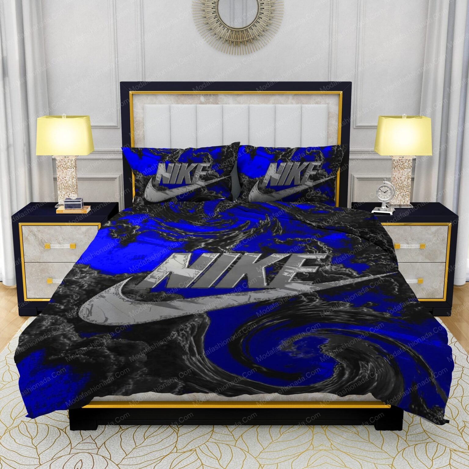 Buy Famous Nike Design Navy and black Silk Material Soft & Quality ...